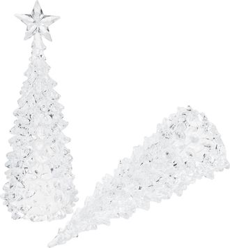 Artibetter 2 St&uuml;ck Dekorative Acryl Weihnachtsbaummodelle Festliche Tischdeko Farbige Weihnachtsbaum Ornamente f&uuml;r Stimmungsvolle Wohnraumbeleuchtung