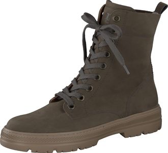 Paul Green Damen SUPER Soft Schn&uuml;rboots | Frauen Combat Boots | Kurzstiefel | uebergangsschuhe | uebergangsstiefel | schn&uuml;rstiefel | Gr&uuml;n (Military) | 37 EU / 4 