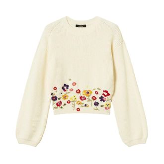 Twin-Set Actitude, Femme, Pulls, Blanc, Taille: 40 FR Pullover Court