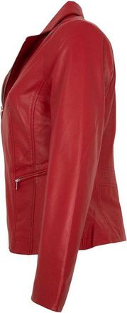 Maddox Lederjacke Inka MADDOX - Damen Lederjacke Blazer Lammnappa rot