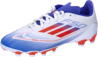 adidas Unisex F50 League Football Boots Multi Ground Fußballschuhe, Cloud White/solar red/Lucid Blue, 47 1/3 EU