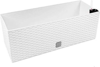 Prosperplast Rechteckiger G&auml;rtner 17 Liter mit wei&szlig;em Selbst -Color 52x20x19cm