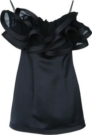 Elisabetta Franchi Femme, Robes, Noir, Taille: 40 FR Mini-robe Duchesse avec Maxi Volant
