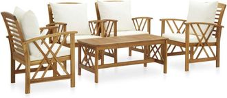 vidaXL Vidaxl - Salon de jardin 5 pcs avec coussins Bois dacacia solide