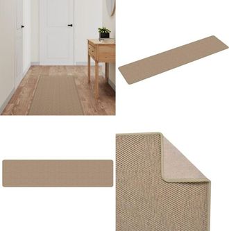 vidaXL Teppichl&auml;ufer Sisal-Optik Sandfarben 50x200 cm - Teppichl&auml;ufer - Sisal Look - Bodenbelag - Wohnbereich - Flurboden - Home & Living