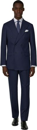 Boggi Milano Homme, Costumes, Bleu, Taille: 2XL Costume Crois&eacute; en M&eacute;lange de Laine