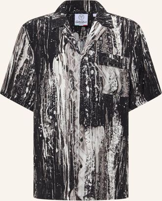 Carlo Colucci Carlo Colucci Bedrucktes Hemd - Ai Drip Knit Fasoli schwarz