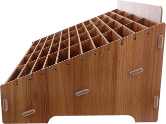Supvox Handyaufbewahrungsbox mit 48 F&auml;chern Organizer f&uuml;r Klassenzimmer B&uuml;ro und Schule Braun Multifunktional f&uuml;r Handys und Taschenrechner