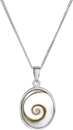 Zeeme Pearls Halskette Silber 925 rhodiniert mit wei&szlig;er Muschel 45cm lang