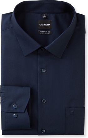 Olymp Herren Oberhemd Langarm Big.Tal,Uni,468 Business Big 01,01 Kent-Kragen,Kobalt 08,46
