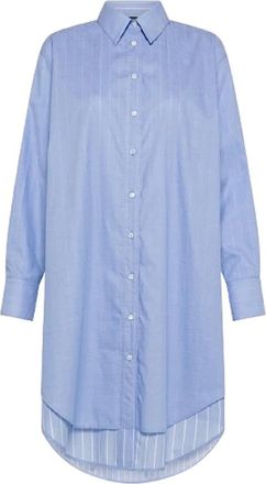 Seventy Femme, Robes, Bleu, Taille: 38 FR Robe Chemise Double Face