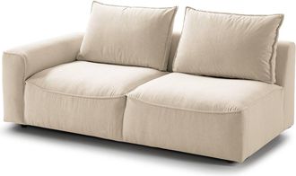 Studio Copenhagen home24 2,5-Sitzer Modulsofa Beige/Beige Webstoff Saia 189 x 80 x 99cm Armlehne davorstehend links Modern