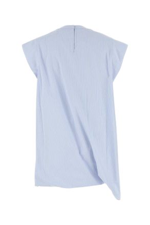 sacai Womens Embroidered Poplin Top Lbluestripe Exterior: Cotton Maglie Sweater