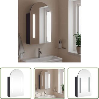 vidaXL LED-Beleuchtung - Spiegelschrank mit LED-Beleuchtung Gew&ouml;lbt Grau 42x13x70 cm