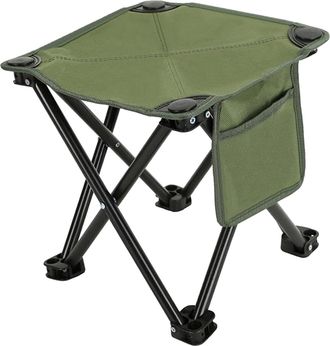 Generico Tragbarer Camping-Hocker, zusammenklappbar, Oxford-Stoff, atmungsaktiver Stuhl mit Seitentaschen, für Wandern und Reisen