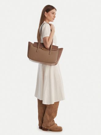 Calvin Klein Handtasche Calvin Klein Hardware Brushed Flap Tote Bag LV04F3336G Beige