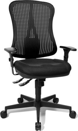 Topstar Topstar HE20PBC00 Head Point SY P4, ergonomischer Bürostuhl, Schreibtischstuhl, Muldensitz, inkl. Armlehnen, Netzrücken, Stoffbezug schwarz