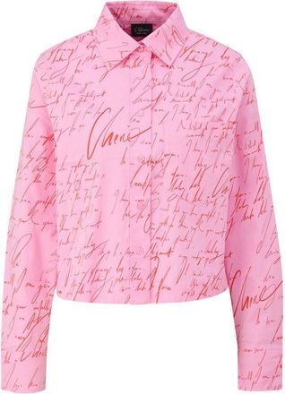 s.Oliver Langarmbluse Bluse Verk&uuml;rzte Hemdbluse aus Popeline mit All-over-Print