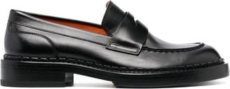 Santoni Schwarze Leder Loafers - - Shoes - Damen - Schwarzk - 36 EU