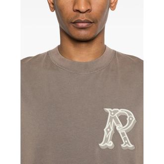 Represent Embroidered Logo Cotton T-Shirt - Brown