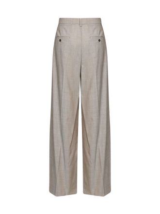 Max Mara Wide-Leg Pleated Trousers - Beige