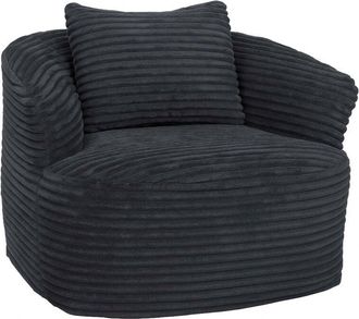 Hhg [NEUWERTIG] Sessel HHG-663, Loungesessel Relaxsessel Polstersessel Cocktailsessel, Stoff/Textil Cord (370g/m&sup2;) dunkelgrau
