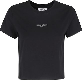 Maison Kitsun&eacute; Femme, Tops, Noir, Taille: 40 FR Baby Tee-Shirt