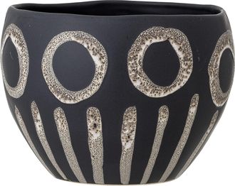 Bloomingville Blumentopf Magnus, schwarz, Keramik