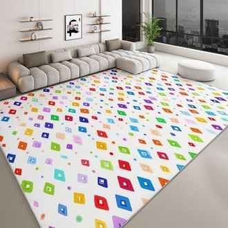 Generic Tapis Lavable &agrave; Poils Courts, Tapis Antid&eacute;rapant Doux &Eacute;l&eacute;gant G&eacute;om&eacute;trique Moderne pour Salon Salle &agrave; Manger Chambre &agrave; Coucher et Bureau - D&eacute;coration M