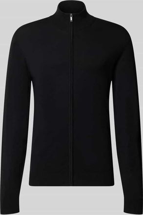 Mc Neal Slim Fit Strickjacke aus Viskose-Mix mit Stehkragen