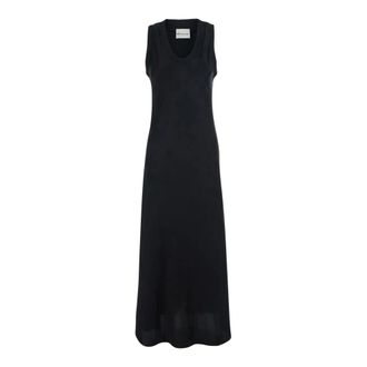 Ami Langes Kleid mit Rundhalsausschnitt - - Dresses - Damen - Schwarzk - XS