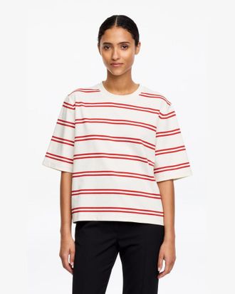 Arket ALBA Kastiges T-Shirt -Rot