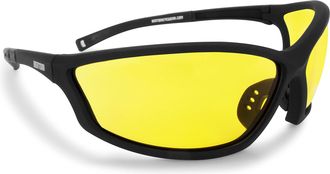 Bertoni Sportbrille Sehst&auml;rke mit Adapter f&uuml;r brillentr&auml;ger f&uuml;r Radsport Motorrad Ski Golf Lauf Running - AF100 Windschutz f&uuml;r Brillentr&auml;ger (Gelb)