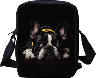 Hugs Idea Messenger Bag Gep&auml;ck - Messenger Bag Damen, Lustige franz&ouml;sische Bulldogge, S