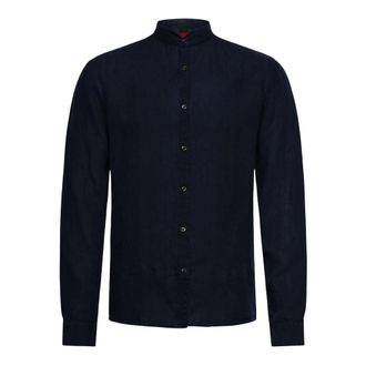 HUGO BOSS Homme, Chemises, Bleu, Taille: M Linen Shirt