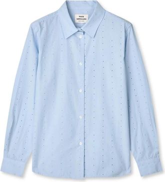 Mads Norgaard Femme, Blouses et Chemises, Bleu, Taille: 36 FR Naylon Flana Shirt