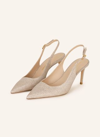 Stuart Weitzman Slingpumps Stuart Power Mit Schmucksteinbesatz silber