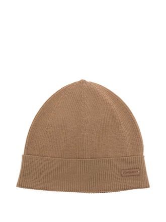 Saint Laurent Gerippte Beanie - Braun