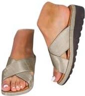 Generic Sandales orthop&eacute;diques pour femme avec soutien de la vo&ucirc;te plantaire - Sandales larges pour femme - Sandales et sandales compens&eacute;es &agrave; bout ouvert pour