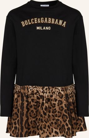 Dolce & Gabbana Kleid Im Materialmix schwarz