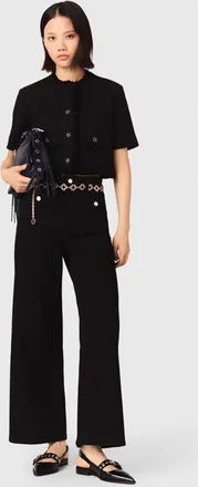 Maje Veste Courte En Tweed Brillant - Noir - Maje