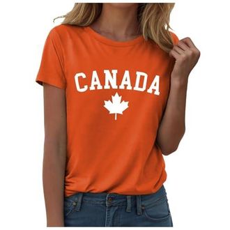 Generic T-shirt pour femme avec inscription &laquo; Keep Canada Flag &raquo;, Orange, XXL