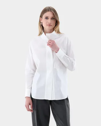 van Laack Bluse mit hohem Stehkragen