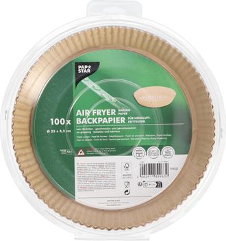 Papstar 100 Backpapiere Ø 23 cm · 4,5 cm braun für Heißluftfritteusen