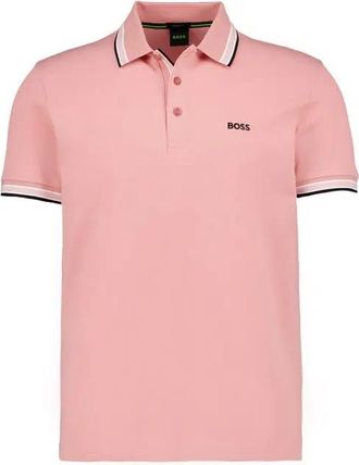 HUGO BOSS Herren Polo-Shirt rosa Baumwoll-Piqu&eacute;