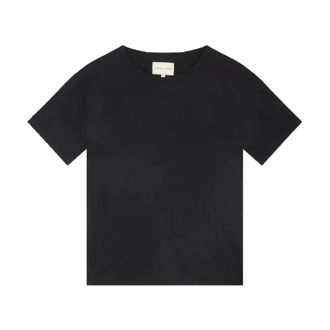 Loulou Studio Femme, Tops, Noir, Taille: 36 FR T-shirt noir en coton col rond manches courtes coupe ample