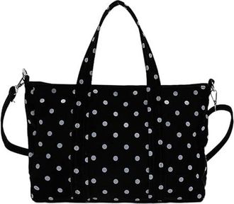 Generic Sac &agrave; bandouli&egrave;re en polyur&eacute;thane &agrave; pois pour femme, grande capacit&eacute;, sac &agrave; bandouli&egrave;re pour l&eacute;cole, les voyages quotidiens, Noir, 360.00x90.00x210.00