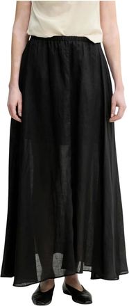 Isabelle Blanche Femme, Jupes, Noir, Taille: 36 FR Jupe Longue en Lin