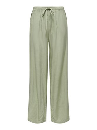 Jacqueline de Yong Schlupfhose JDY JDYCAYA LINEN MW PANT WVN DIA, Damen, Gr. XL, L&auml;nge 32, laurel oak, Web, Obermaterial: 90% Viskose, 10% Leinen, unifarben, lang, Hosen