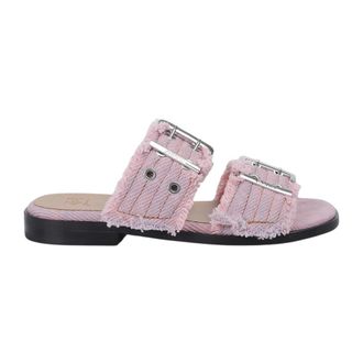 Ganni Femme, Chaussures, Rose, Taille: 40 EU Sandale f&eacute;minine &agrave; deux brides avec boucle